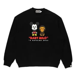 A BATHING APE X Disney Mickey Mouse Baby Milo Relaxed Fit Crewneck - Black