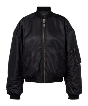 Balenciaga Standard Technical Satin Bomber Jacket - Black