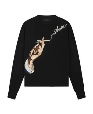 Amiri Smoke Intarsia-knit Jumper - Black