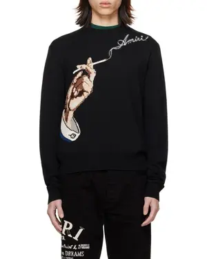 Amiri Smoke Intarsia-knit Jumper