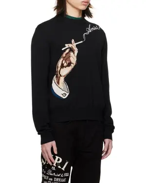 Amiri Smoke Intarsia-knit Jumper
