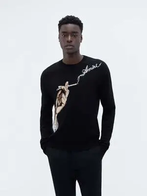 Amiri Smoke Intarsia-knit Jumper