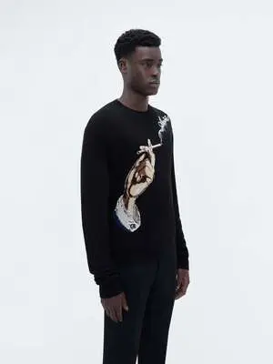 Amiri Smoke Intarsia-knit Jumper