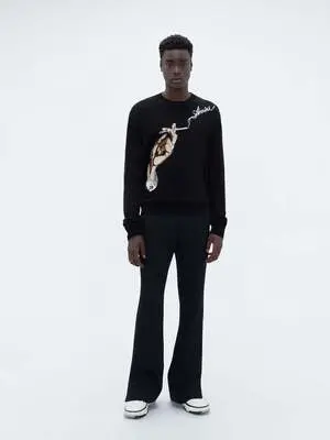 Amiri Smoke Intarsia-knit Jumper