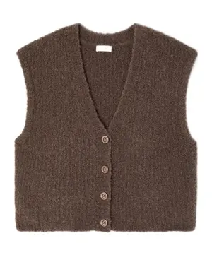 American Vintage Sleeveless Knit Cardigan - Brown