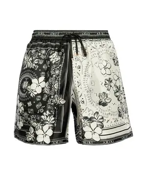 Amiri Bandana Floral Shorts - Black