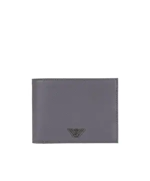 Emporio Armani Logo-plaque Bi-fold Wallet - Grey