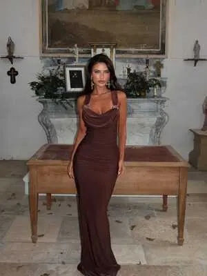 OUTCAST Pria Maxi Dress Chocolate