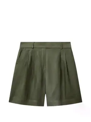 BENETTON Pleated Elasticated-waist Shorts - Green