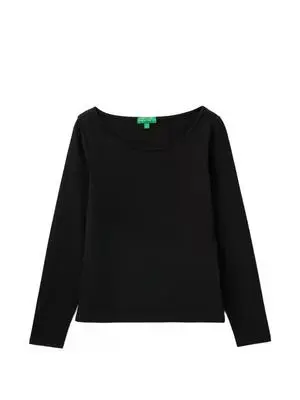 BENETTON Long-sleeve Scoop-neck T-shirt - Black