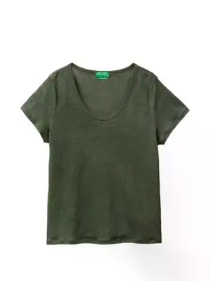 BENETTON Scoop-neck Short-sleeve T-shirt - Green