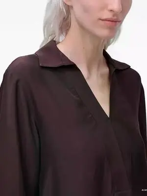 BENETTON V-neck Three-quarter Sleeve Blouse