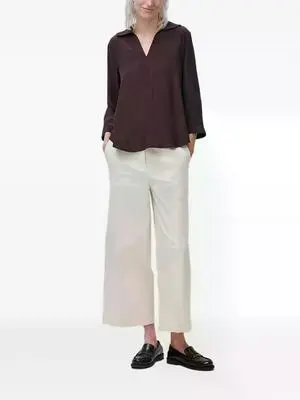 BENETTON V-neck Three-quarter Sleeve Blouse