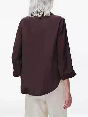 BENETTON V-neck Three-quarter Sleeve Blouse