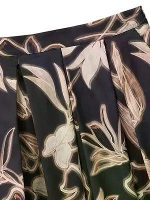 BENETTON Floral-print Pleated Midi Skirt