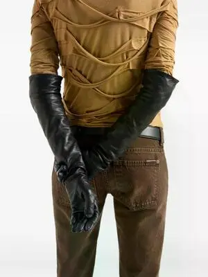 7 For All Mankind Long Faux-leather Gloves