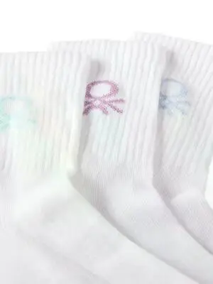 BENETTON Logo-embroidered Ribbed Socks