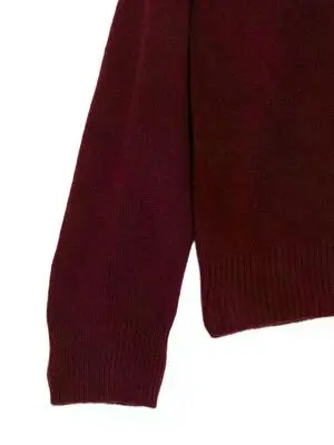 Barena Venezia Merlot V-neck Spread Collar Sweater