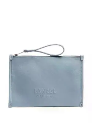 LANCEL Jour Logo-debossed Leather Pouch - Blue