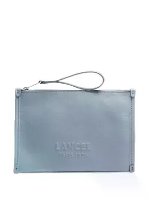 LANCEL Logo-debossed Leather Pouch - Blue