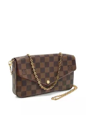LOUIS VUITTON 2019 Felicie Damier Ebene Clutch Bag