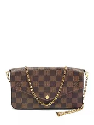 LOUIS VUITTON Felicie Damier Ebene Clutch Bag - Brown