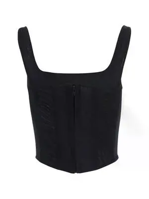 IANIRA MEDA Bead-embellished Curved-hem Top