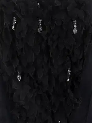 IANIRA MEDA Bead-embellished Curved-hem Top