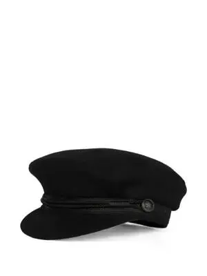 604SERVICE Sailor Cap With Button Detail - Black