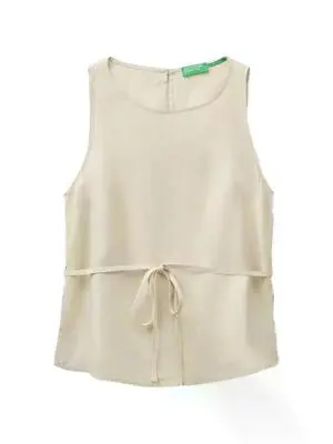 BENETTON Tie-waist Sleeveless Blouse - Neutrals
