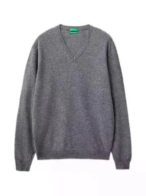 BENETTON V-neck Sweater - Grey