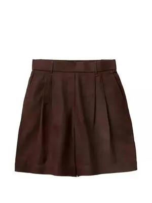 BENETTON Pleated Elasticated-waist Shorts - Brown