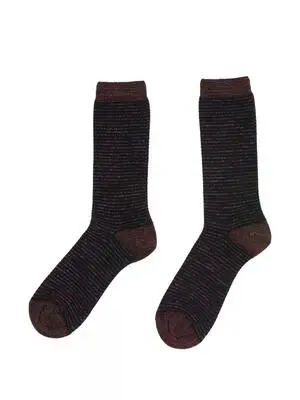 ANT45 Lapua Metallic-thread Striped Socks - Black
