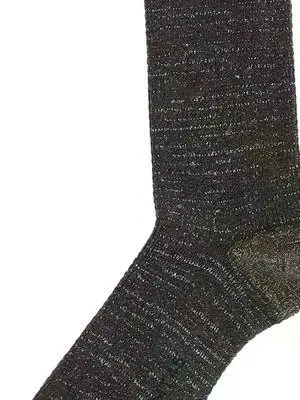 ANT45 Lapua Metallic-thread Ribbed Socks - Grey