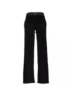 604SERVICE Velvet Cross-charm Track Pants