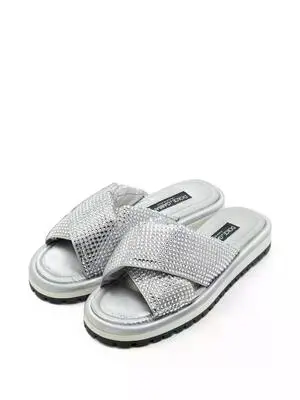 Dolce & Gabbana Crystal-embellished Platform Sandals - Silver