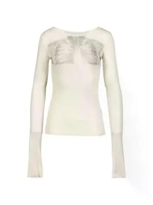 604SERVICE Ribcage Print Long Sleeve T-shirt