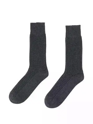 ANT45 Kisasa Ribbed-knit Cotton Socks - Grey