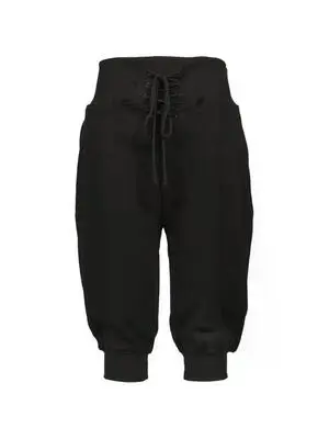 604SERVICE Lace-up Cropped Track Pants - Black