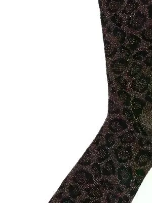 ANT45 Atene Leopard-print Socks With Metallic Thread