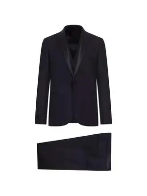 Tagliatore Shawl-lapel Wool Tuxedo - Black