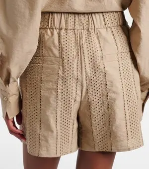 Brunello Cucinelli Broderie Anglaise Cotton-blend Shorts