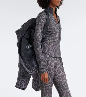 Adidas By Stella McCartney Hooded Leopard-print Puffer Jacket