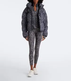 Adidas By Stella McCartney Hooded Leopard-print Puffer Jacket