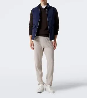 Eleventy Ribbed-knit Cashmere Sweatpants