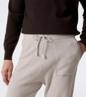 Eleventy Ribbed-knit Cashmere Sweatpants