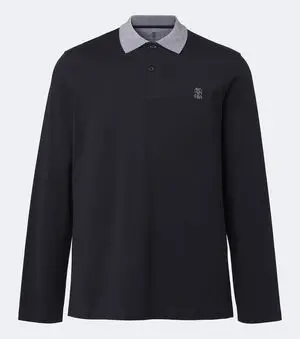 Brunello Cucinelli Logo Cotton Jersey Polo Shirt
