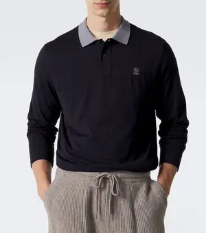 Brunello Cucinelli Logo Cotton Jersey Polo Shirt