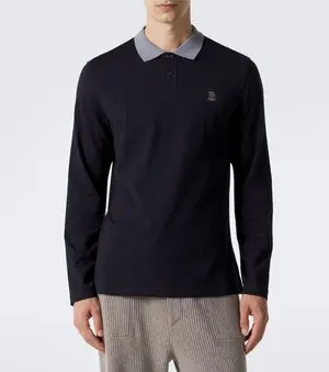 Brunello Cucinelli Logo Cotton Jersey Polo Shirt