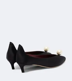 Magda Butrym Embellished Satin Pointed Toe Pumps